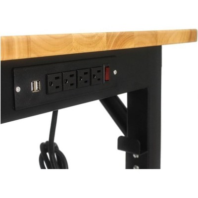 Adjustable Metal Workbench with Socket & Wooden Top,for Regular Account ...
