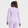 Women's Seamless Ribbed Cropped Long Sleeve Top - All In Motion™ Purple ...
