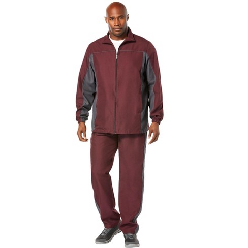 Kingsize Men's Big & Tall Long Sleeve Colorblock Tracksuit - 6xl, Deep ...