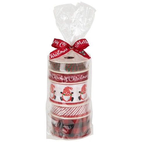 Northlight Set Of 5 Santa Gnome Matching Themed Craft Christmas Ribbons ...