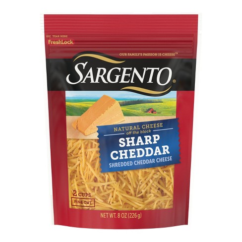 Sargento Natural Sharp Cheddar Shredded Cheese - 8oz : Target