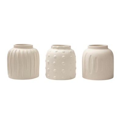 Transpac Ceramic Textured & Neutral Vase Set Of 3 Spring Home ...