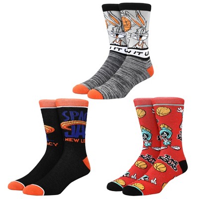 Space Jam New Legacy Basketball Casual Crew Socks For Men 3-pack : Target