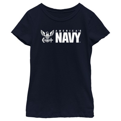Girl's United States Navy America's Eagle Logo T-shirt - Navy Blue ...