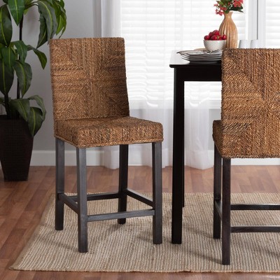 Birdrock Home Seagrass Counter Stool - Counter Height - Espresso : Target