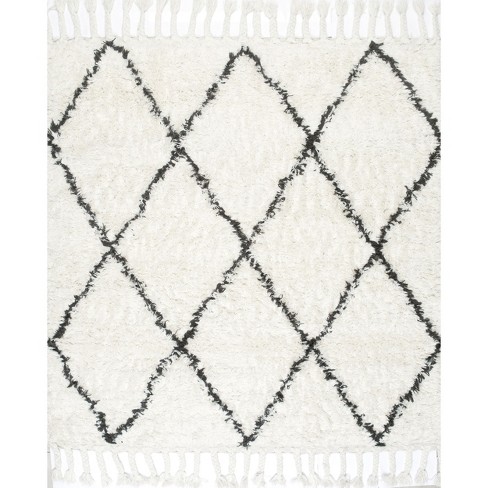 Nuloom Hand Knotted Fez Shag Area Rug, Square 6', Natural : Target