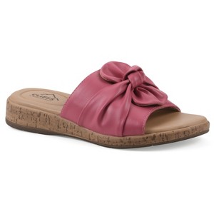 Cliffs by White Mountain Women's Bonelle Slide Sandal, Hot Pink Smooth ...