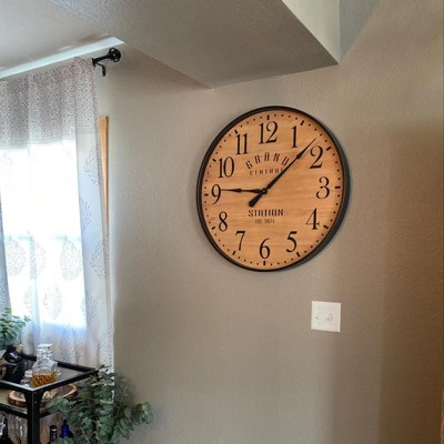 26" Grand Central Station Wall Clock Tan/black - Threshold™ : Target