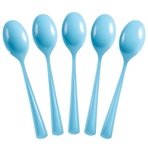 Exquisite Heavy Duty Disposable Light Blue Plastic Spoons - 50 Ct. : Target