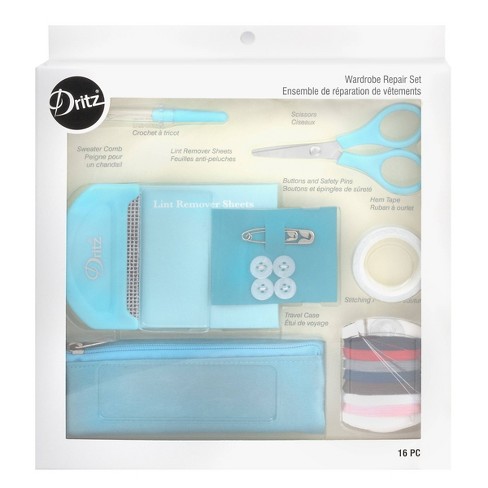 Dritz Wardrobe Repair Set: 16-piece Sewing Kit With Scissors, Metal ...