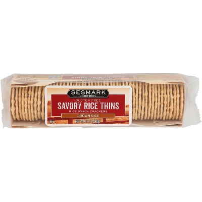 Sesmark Rice Thins Brown Rice Snack Crackers - Case Of 12/3.5 Oz : Target