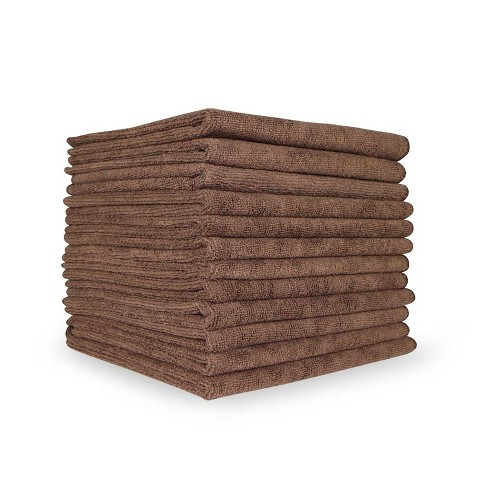 Smart Choice Microfiber Cloths 16x16 49gm Brown (12/pack) : Target