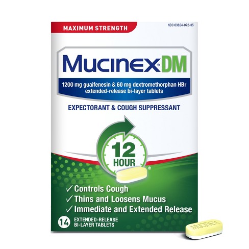 Mucinex Dm Max Strength 12 Hour Cough Medicine - Tablets - 14ct : Target