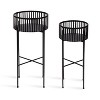 Kate And Laurel Paynter Metal Freestanding Planter, 2 Piece, Black : Target