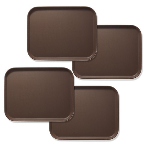 Jubilee (set Of 4) 10" X 14" Restaurant Serving Trays, Brown - Nsf ...