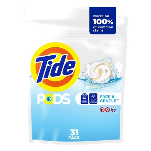 Tide Pods He Compatible Laundry Detergent Pacs - Free & Gentle - 24oz ...