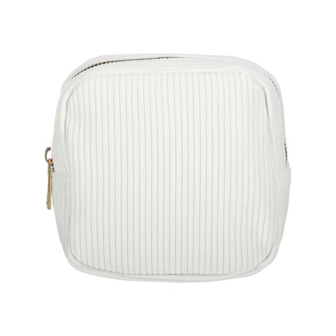 Unique Bargains Portable Solid Color Cosmetic Bag White 1 Pc : Target
