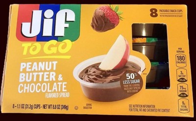 Jif To Go Peanut Butter & Chocolate Flavored Spread - 8.8oz/8ct : Target