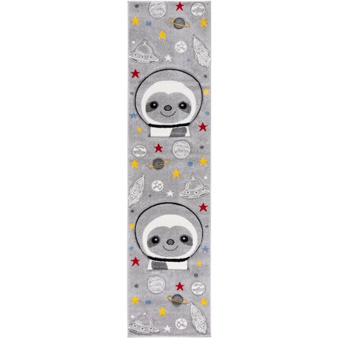 Carousel Kids Crk140 Power Loomed Runner Rug - Grey/ivory - 2'x8 ...