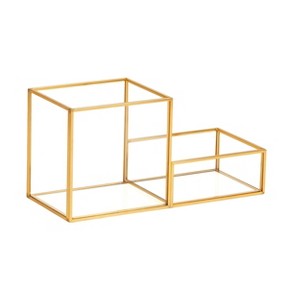 Mind Reader Glass/Copper Desk Organization Set Gold : Target