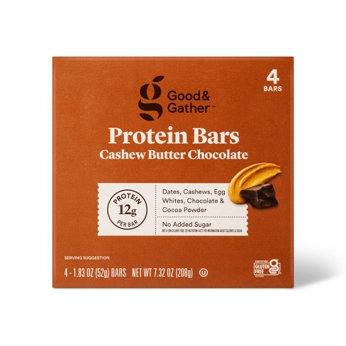 Protein Bars Cashew Butter Chocolate - 7.33oz/4ct - Good & Gather™ : Target