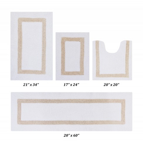 Better Trends Hotel Reversible Bath Rug, 100% Cotton, 4 Piece Set (17 ...