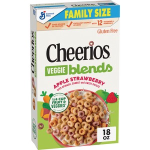 Cheerios Veggie Blends Apple Strawberry Family Size Cereal - 18oz : Target