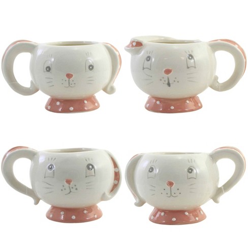 3.0 Inch Dottie Tea Cups Easter Bunny Rabbit St/4 Mugs : Target