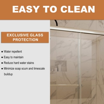 Timeless Brushed Nickel Sliding Shower Door With Transparent Glass ...