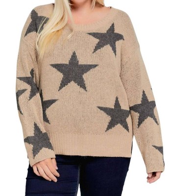 Women's Curvy Star Sweater - Plus - Davi & Dani 1x : Target