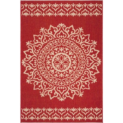 Beach House BHS183 Power Loomed Indoor/Outdoor Accent Rug - Red/Creme ...