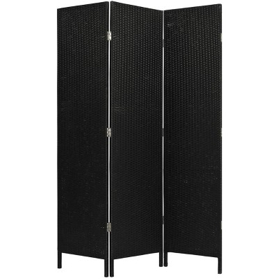 3 Panels Patio Outdoor Privacy Screen Room Divider Partition Black ...