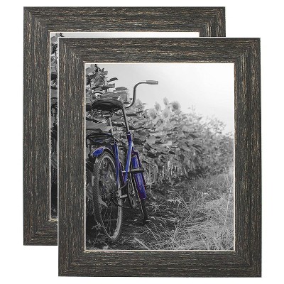 4x6 Picture Frame Set, Solid Brown Beach Wood Photo Frame With Acrylic ...