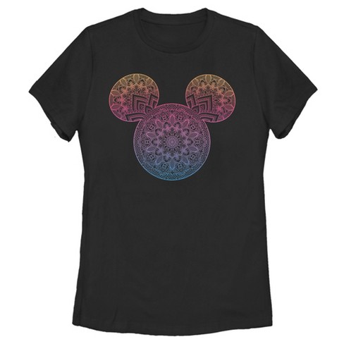 Women's Mickey & Friends Colorful Mandala Mickey Mouse Logo T-shirt ...