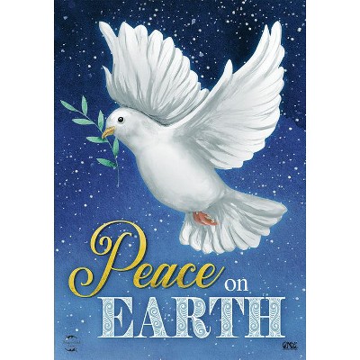 Peace On Earth Dove Christmas House Flag Olive Branch 28" X 40 ...