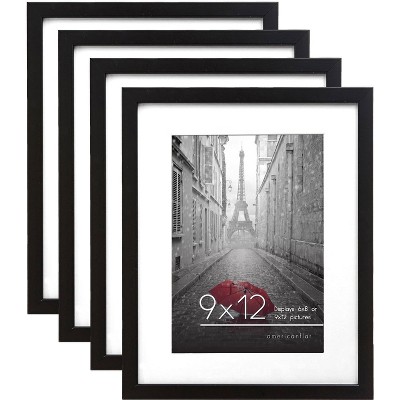 Americanflat 9x12 Picture Frame In Black - Displays 6x8 With Mat And ...