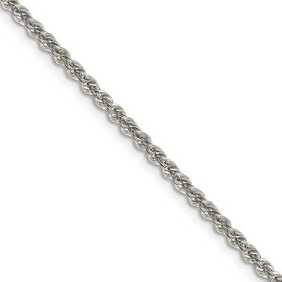 Black Bow Jewelry 2.5mm Sterling Silver Solid Rope Chain Necklace, 30 ...