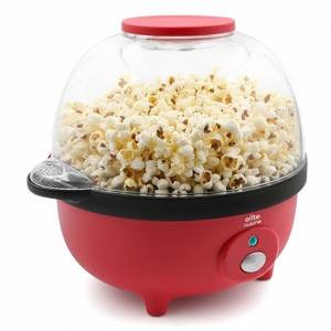 Elite Cuisine 3qt Hot Oil Stirrer Popcorn Popper with Serving Bowl Lid ...