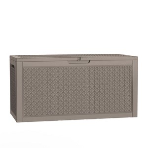 MooxvMoo 100 Gallon Deck Box with Gas Poles, Weatherproof Resin Outdoor ...
