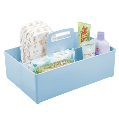 mDesign Nursery Plastic Divided Storage Tote Caddy, Large : Target