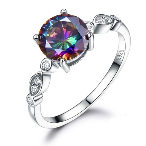 Mystic Topaz Engagement Ring For Women Sterling Silver Ginger Lyne ...