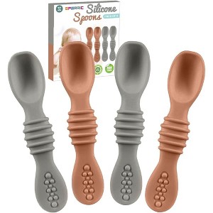 Silicone Baby Spoons for Baby Led Weaning 4-Pack, First Stage Baby ...
