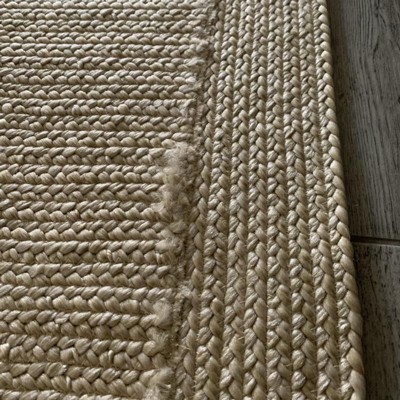 Natural Woven Rectangular Braided Outdoor Rug Heathered Cream ...