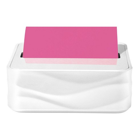 Post-it Dispenser Wave White: Plastic Desk Organizer & Note Holder, 3. ...
