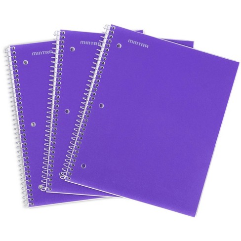 Spiral Durable Notebooks, (1 Subject) (purple, College Ruled 3pk) : Target