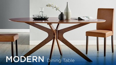 Save $319 • Modway 47" Crossroads Round Wood Dining Table Walnut: Mid-Century Modern, Seats 6 ...