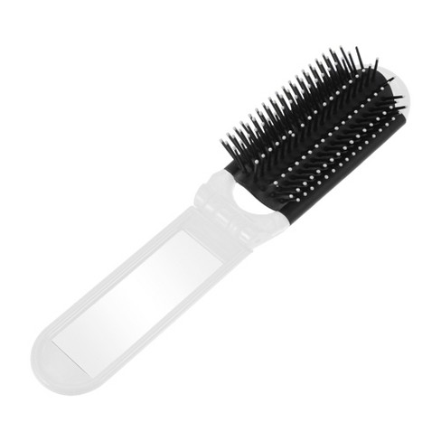 Unique Bargains Foldable Mirror Hair Brush 1 Pc White : Target