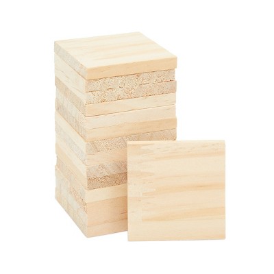 Juvale 60 Pieces 2x2 Wood Squares For Diy Crafts, Unfinished Wooden ...