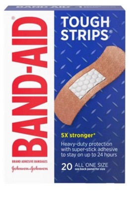 Band-aid Tough Strips Heavy Duty Super Stick Adhesive Bandages - 60ct ...