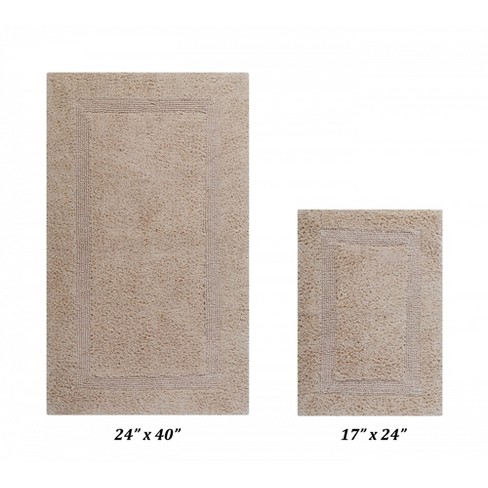 Better Trends Lux Reversible Bath Rug, 100% Cotton, 2 Piece Set (17" X ...